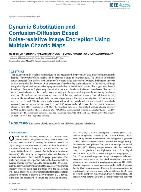 pdf dynamic substitution and confusion diffusion based noise resistive image encryption using