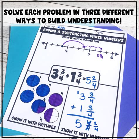 add and subtract fractions and mixed numbers multi strategy printable made by teachers