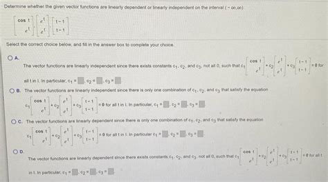 solved determine whether the given vector functions are