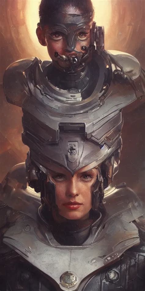 Scifi Character Portrait Painting Of A Futuristic Stable Diffusion