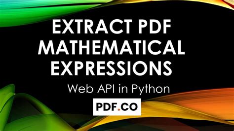 extract math expression from pdf in python and web api youtube
