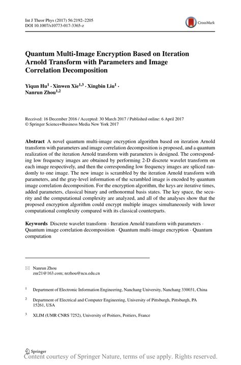 quantum multi image encryption based on iteration arnold transform with parameters and image