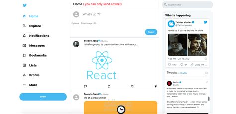 Twitter Clone with React js Firebase مستقل