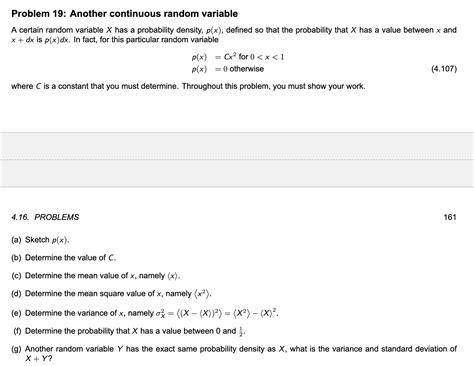 solved problem 19 another continuous random variable a