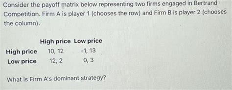 [solved] consider the payoff matrix below represen solutioninn