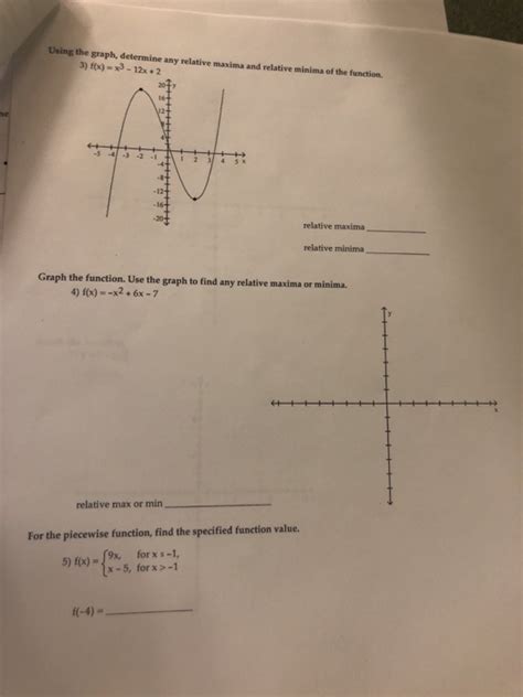 solved using the graph determine any relative maxima and