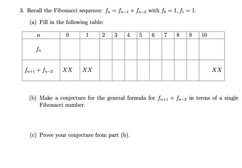 solved 3 recall the fibonacci sequence fn fn 1 fn 2