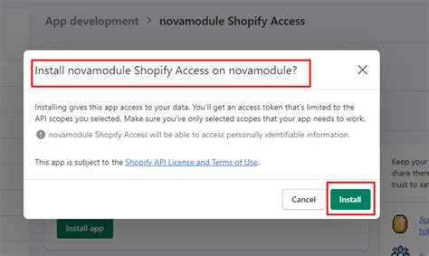 Generate Shopify API Access Tokens Using A Custom App Nova Module Help
