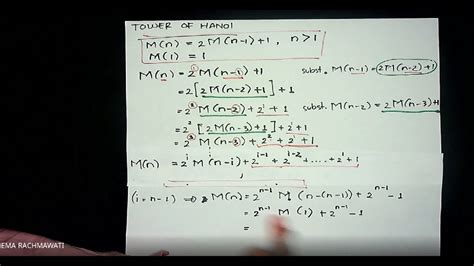 week 10 aka if 44 09 mathematical analysis of recursive algorithm substitution youtube