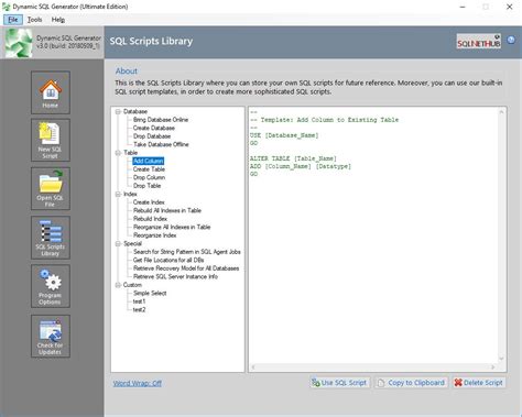 dynamic sql generator convert static sql server scripts to dynamic