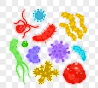 手绘病毒细菌微生物组图元素素材下载 正版素材401834816 摄图网