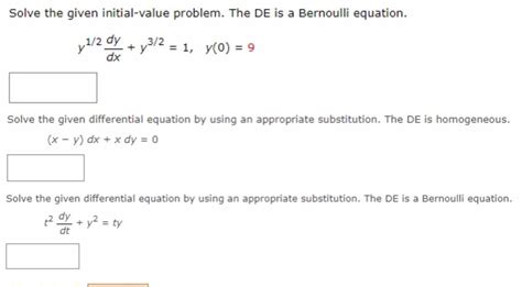 solved solve the given initial value problem the de is a