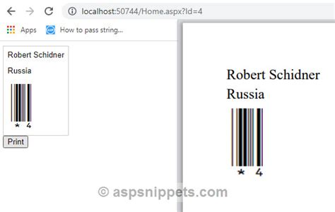 insert data into database and print with barcode in aspnet using c and vbnet