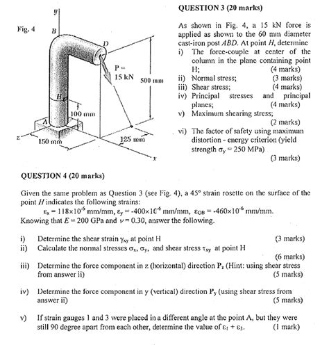 Solved As Shown In Fig 4 A 15 KN Force Is Applied As Shown Chegg
