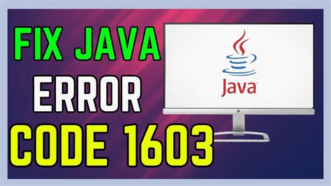 How To Fix Java Error Code 1603 Full Guide 2024 YouTube