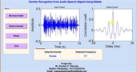 gender recognition from speech signal matlab project with source code ieee project ~ matlab