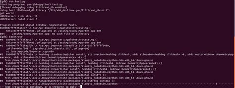 segmentation fault when using python 3 32 krishauser klampt