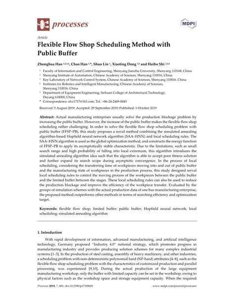 pdf flexible flow shop scheduling method with public buffer