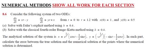 solved consider the following system of two odes dx dt