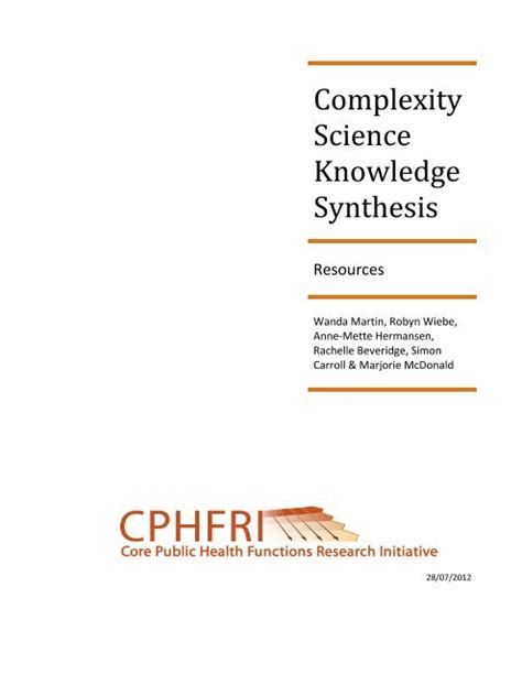 complexity science knowledge synthesis