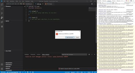 Cannot Debug STM32 Failed To Launch GDB Error Write EPIPE