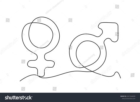 Continuous Line Vector Illustration Sex Symbols Stock Vector Royalty Free 2021564699
