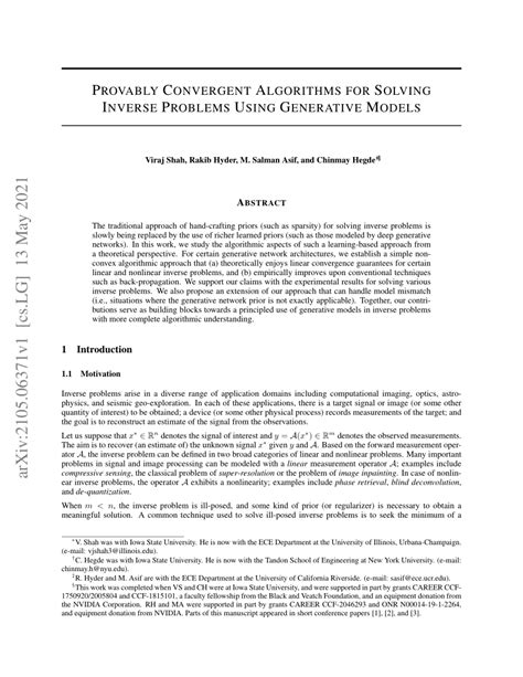 pdf provably convergent algorithms for solving inverse problems using generative models