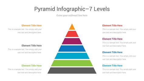 5 Levels Flat Pyramid Diagram Template For Powerpoint