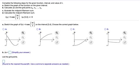 solved complete the following steps for the given function