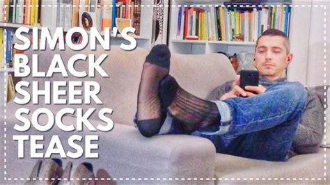 Simons Black Sheer Socks Gay Male Socks Fetish Mens Socks Male Sock Worship Mens Feet