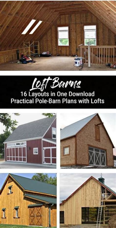 Loft Barn Plans 16 Layouts Easy Download Economical Pole Barn Construction Etsy