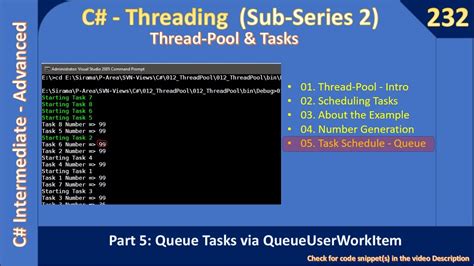 ThreadPool Task Part 5 Queued Thread Pool Tasks C Advanced