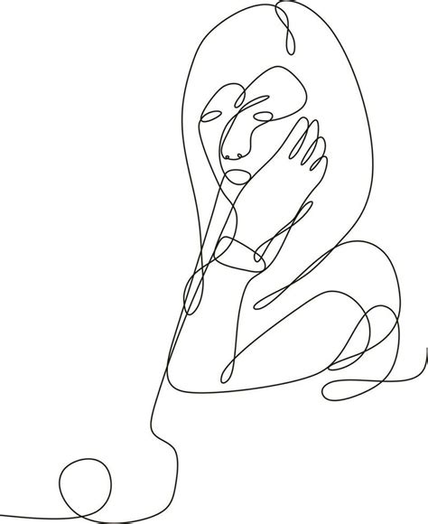 Continuous Line Illustration Design Girl Posing 13075083 Vector Art At Vecteezy
