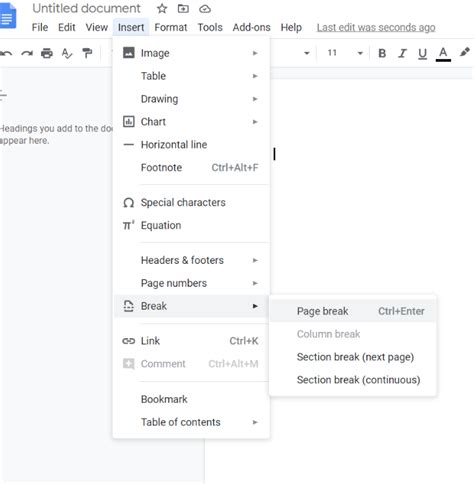 Page Break Option