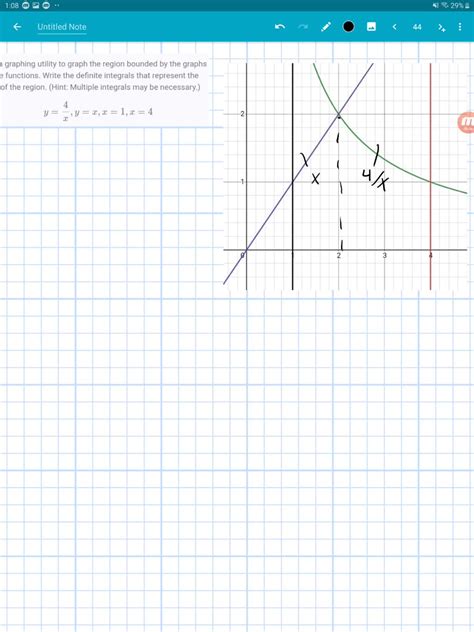 solved use a graphing utility to graph the region bounded by the graphs of the functions write