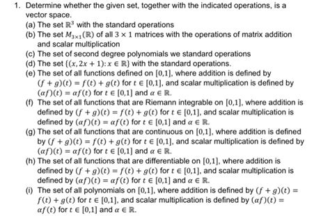 solved 1 determine whether the given set together with the