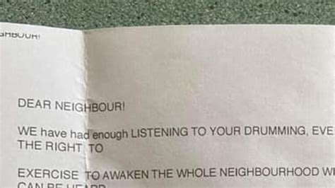 Neighbour Blasted For Her Note About Loud Drumming Au — Australias Leading News Site