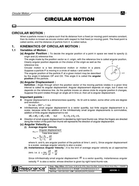 circular motion resonance pdf rotation around a fixed axis acceleration