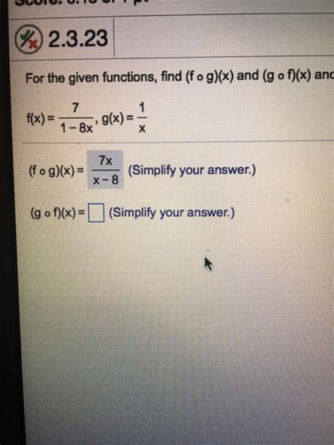 solved for the given functions find f g x and g f x