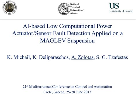 pdf ai based low computational power actuator sensor fault detection applied on a maglev