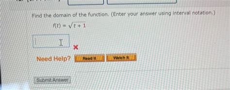 [solved] find the domain of the function enter your answ