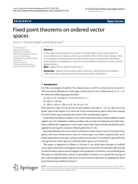 pdf fixed point theorems on ordered vector spaces