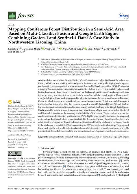 pdf mapping coniferous forest distribution in a semi arid area based on multi classifier