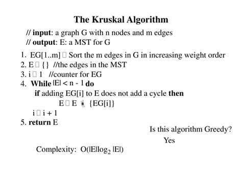 ppt kruskal s algorithm for computing msts powerpoint presentation id 9646456
