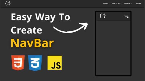 how to create navbar in an easy way using html css javascript youtube
