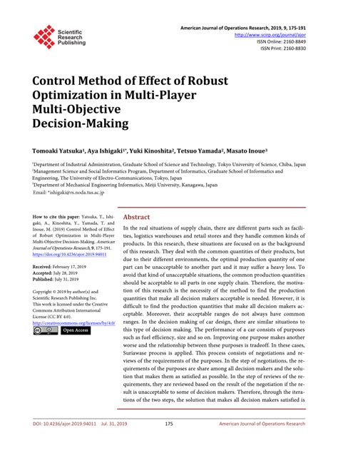 pdf control method of effect of robust optimization in multi player multi objective decision