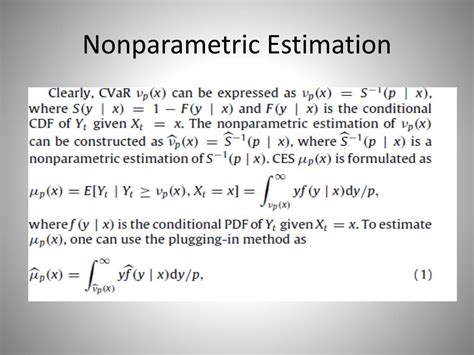 ppt nonparametric estimation of conditional var and expected shortfall powerpoint presentation