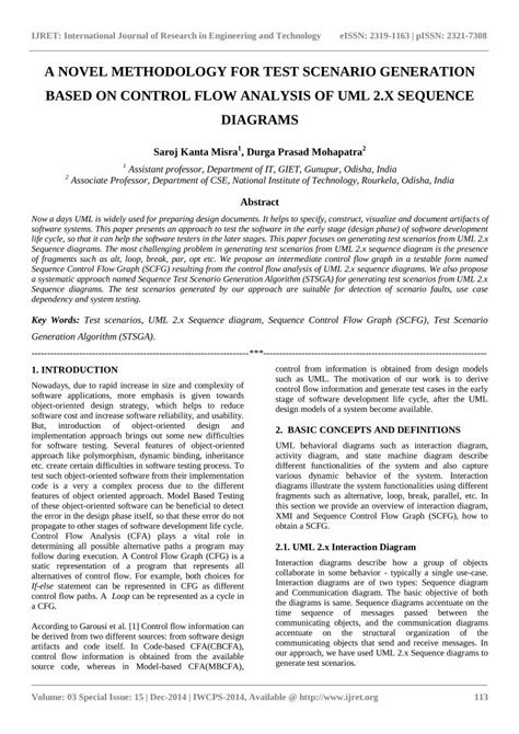 pdf a novel methodology for test scenario generation based on control flow analysis of uml 2 x