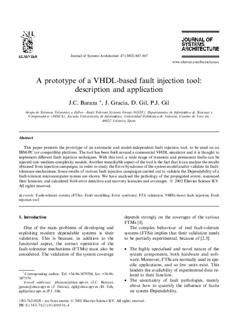 pdf a prototype of a vhdl based fault injection tool description and application daniel gil