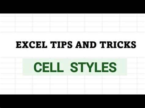 Cell Styles In Excel EXCEL Tips And Tricks Easy Electronics YouTube